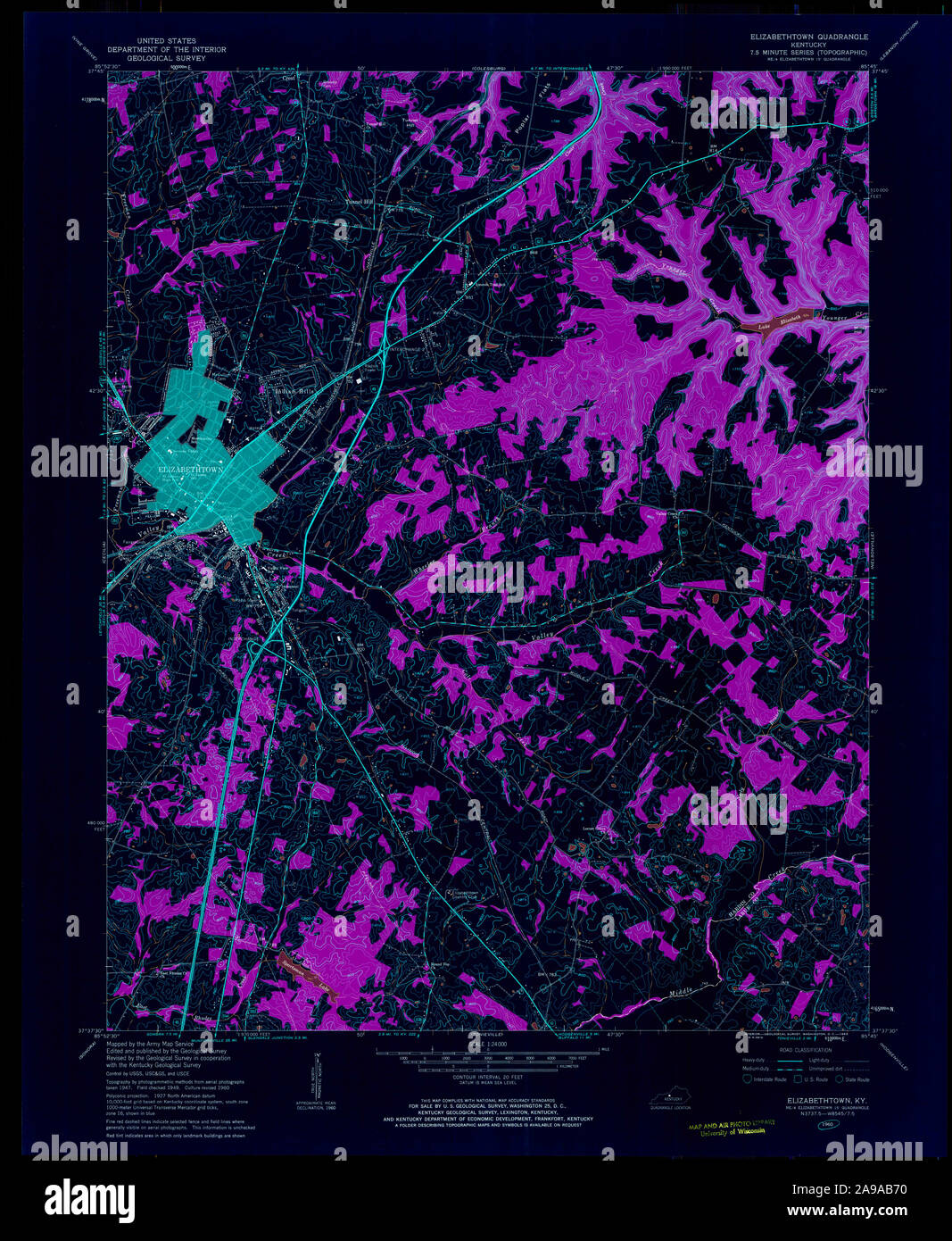Elizabethtown kentucky map hi-res stock photography and images - Alamy