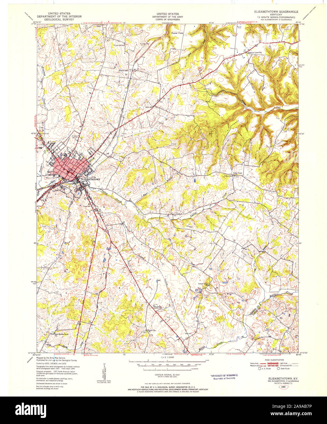 Map of elizabethtown hi-res stock photography and images - Alamy