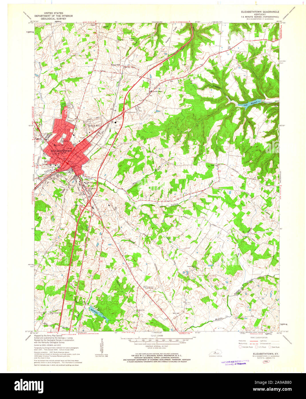 Elizabethtown kentucky map hi-res stock photography and images - Alamy