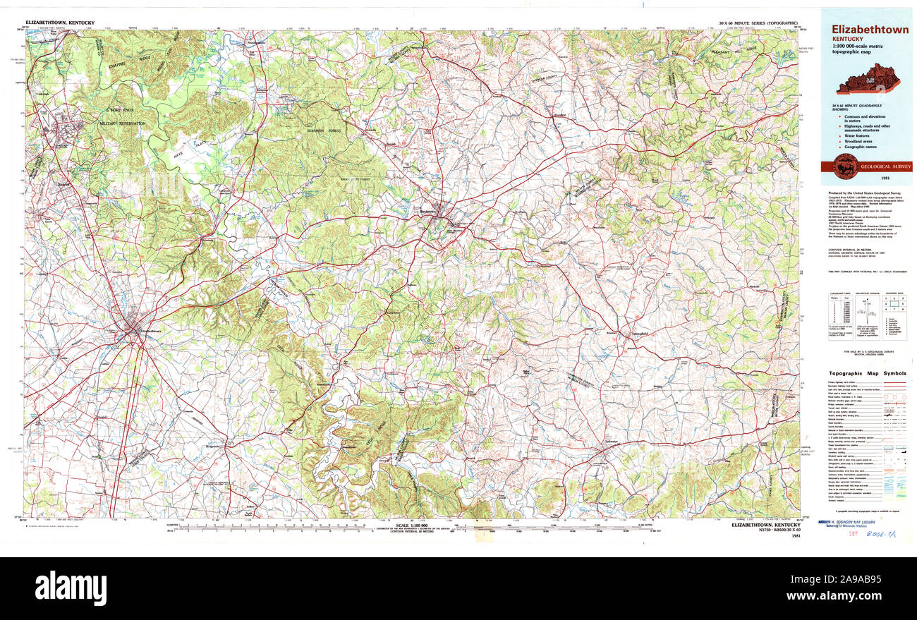 Map of elizabethtown hi-res stock photography and images - Alamy