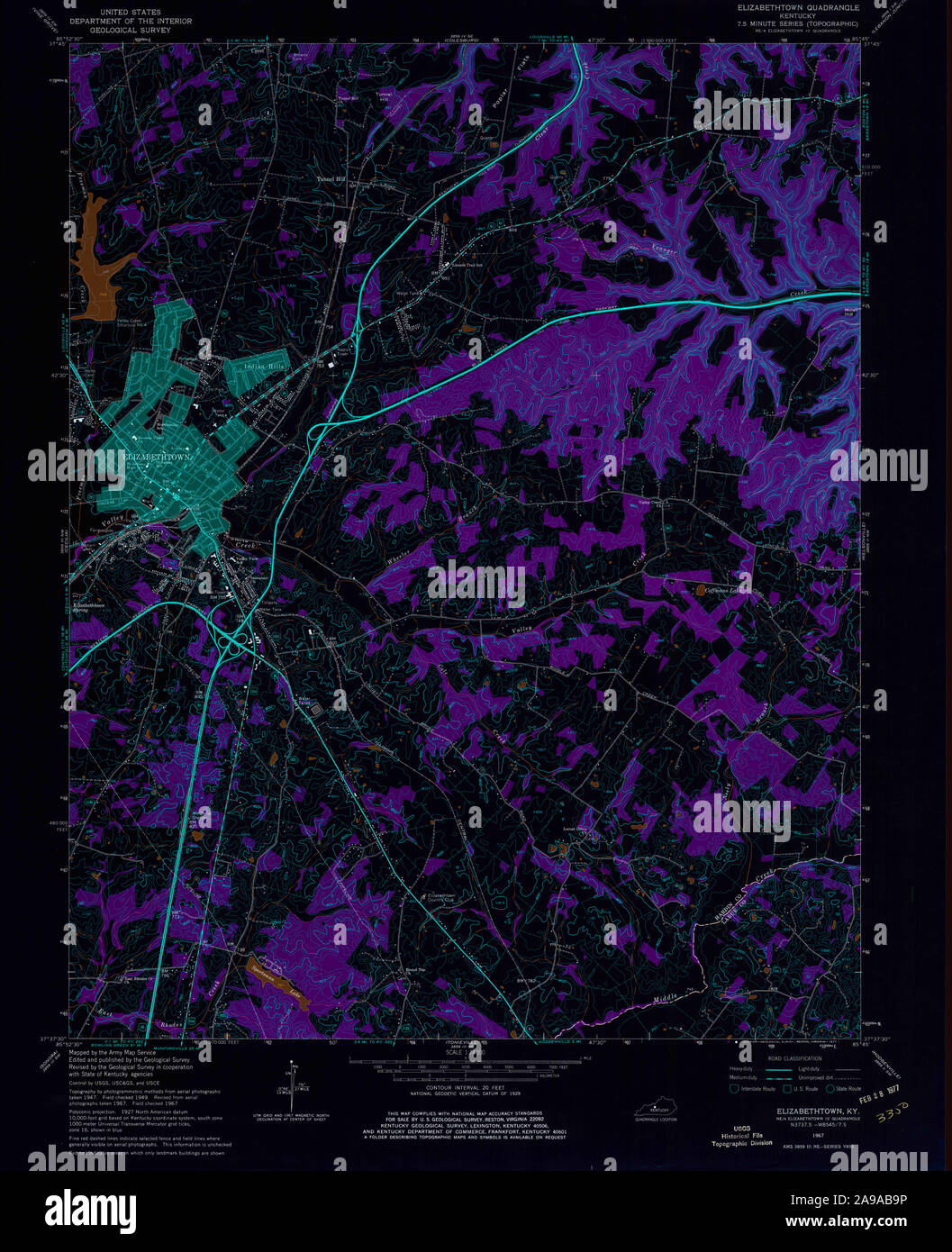 Elizabethtown kentucky map hi-res stock photography and images - Alamy