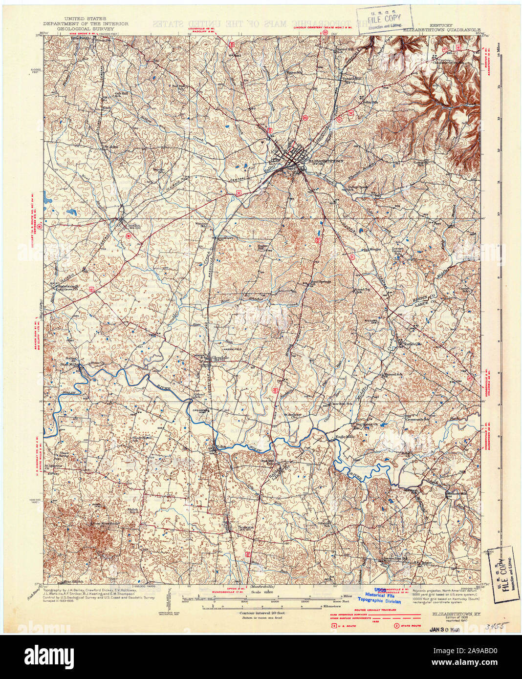 Map of elizabethtown kentucky hi-res stock photography and images - Alamy