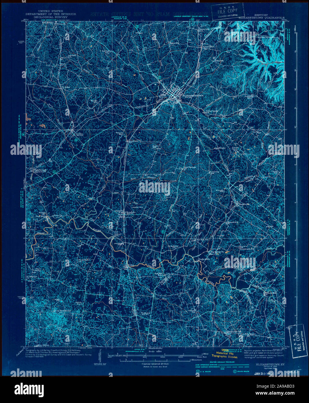 Elizabethtown kentucky map hi-res stock photography and images - Alamy