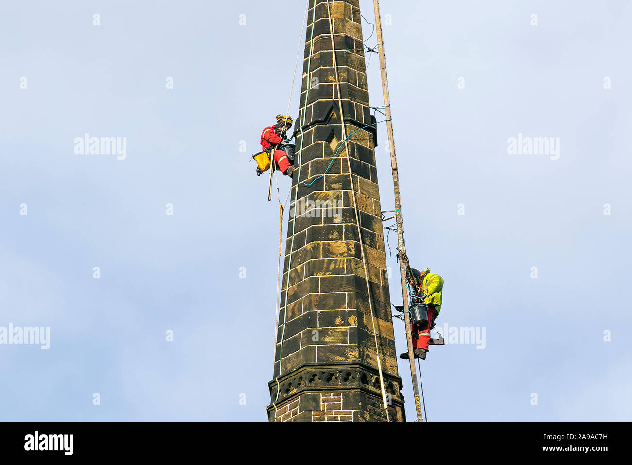 Steeplejacks at work repairing hi-res stock photography and images - Alamy