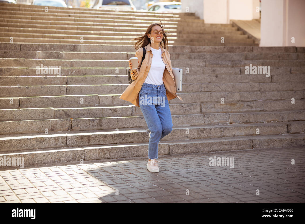 Woman late for work outdoor hi-res stock photography and images - Alamy