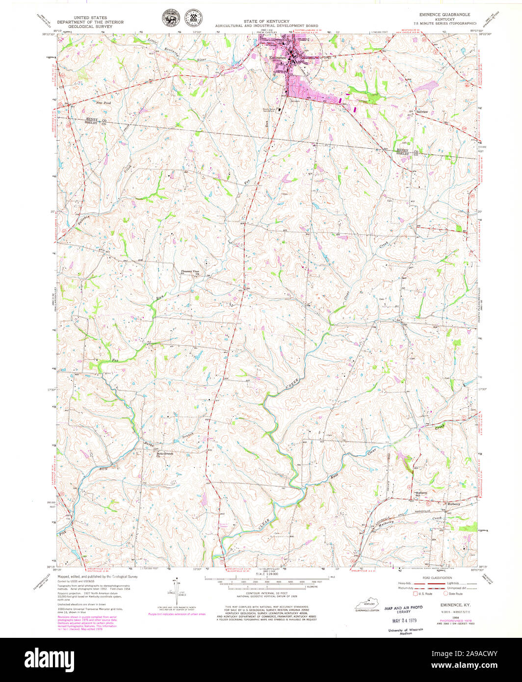 Map of eminence hi-res stock photography and images - Alamy
