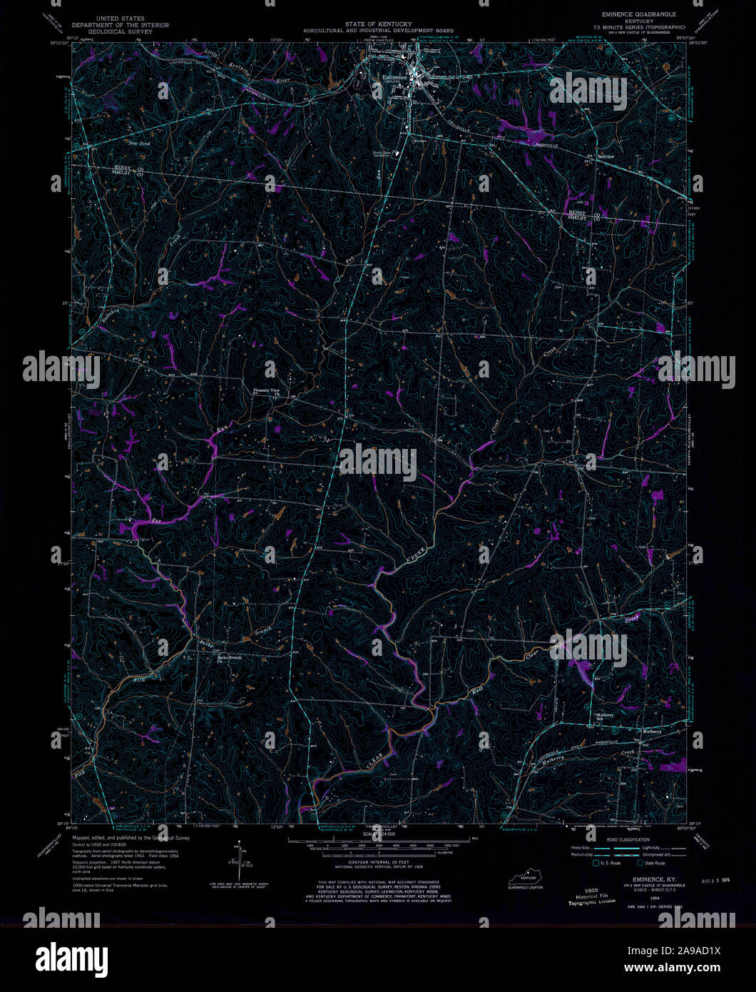 Map of eminence hi-res stock photography and images - Alamy