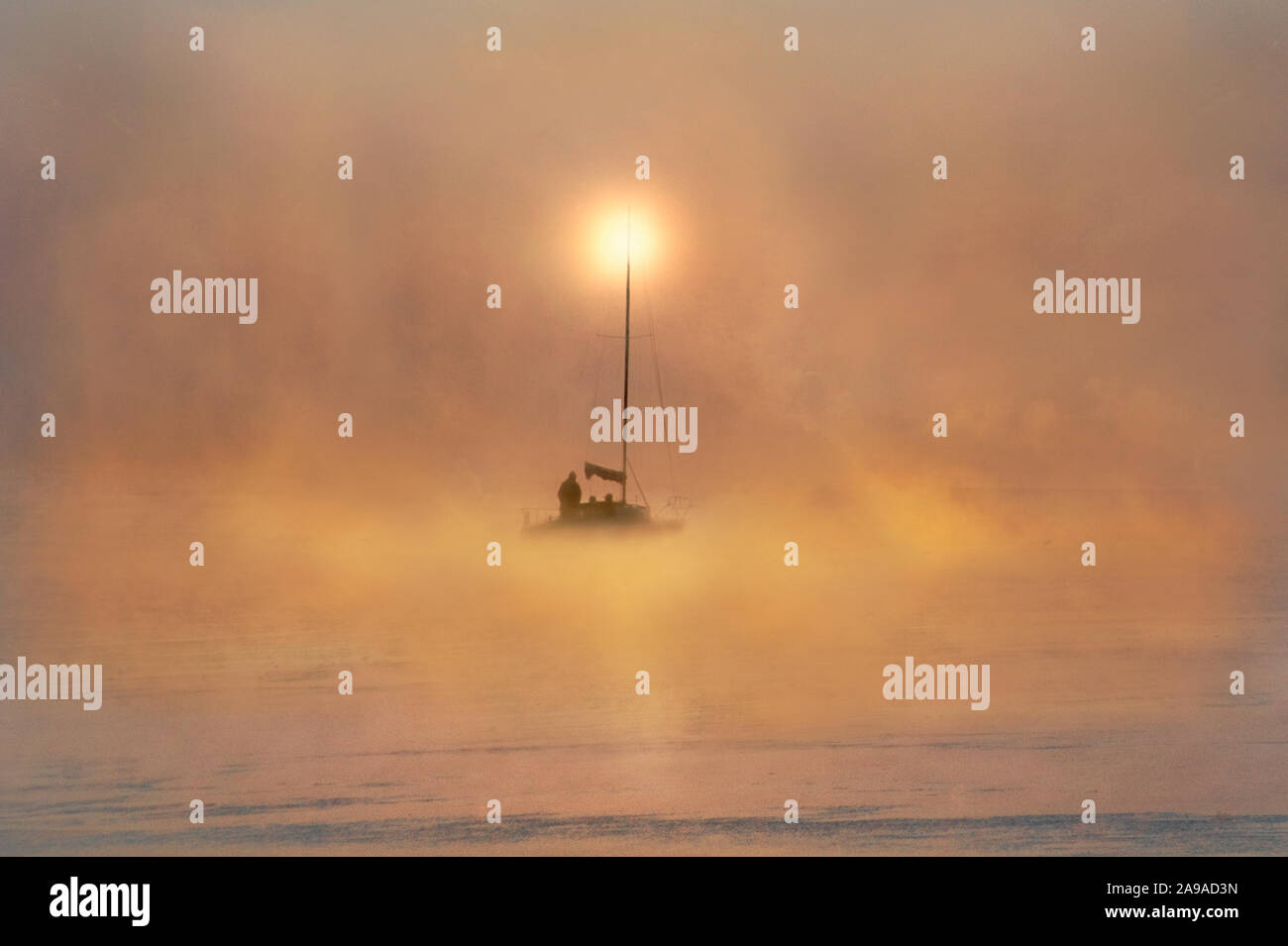 Sailing at dawn Stock Photo - Alamy