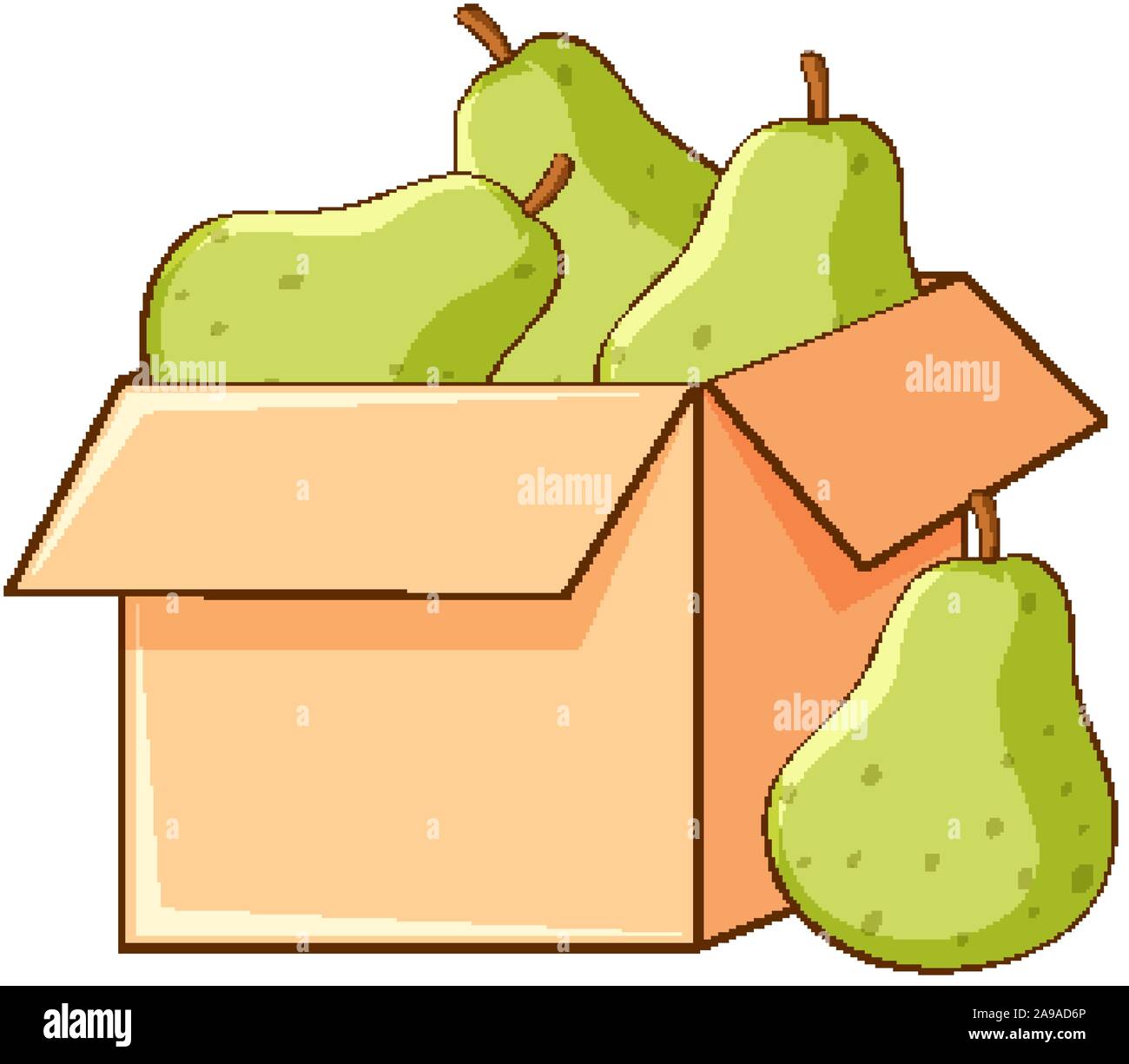Box of pears on white background illustration Stock Vector Image & Art ...