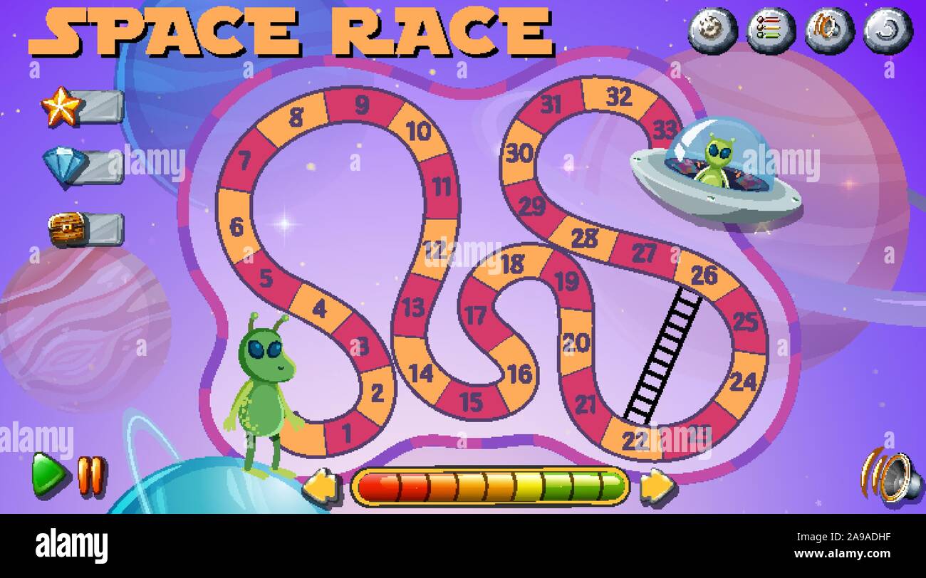 Space race board game illustration Stock Vector Image & Art - Alamy