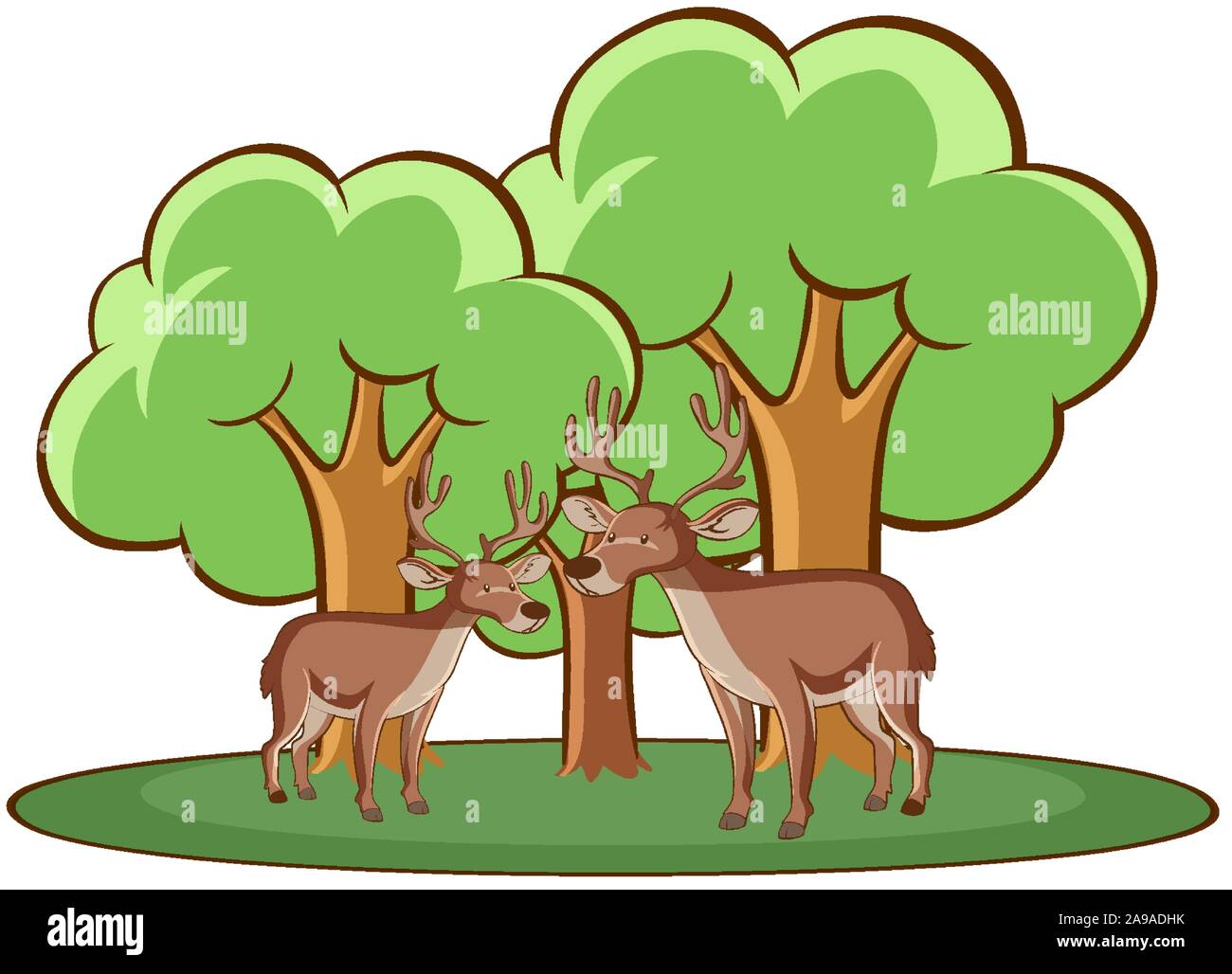 Isolated picture of two deers illustration Stock Vector Image & Art - Alamy