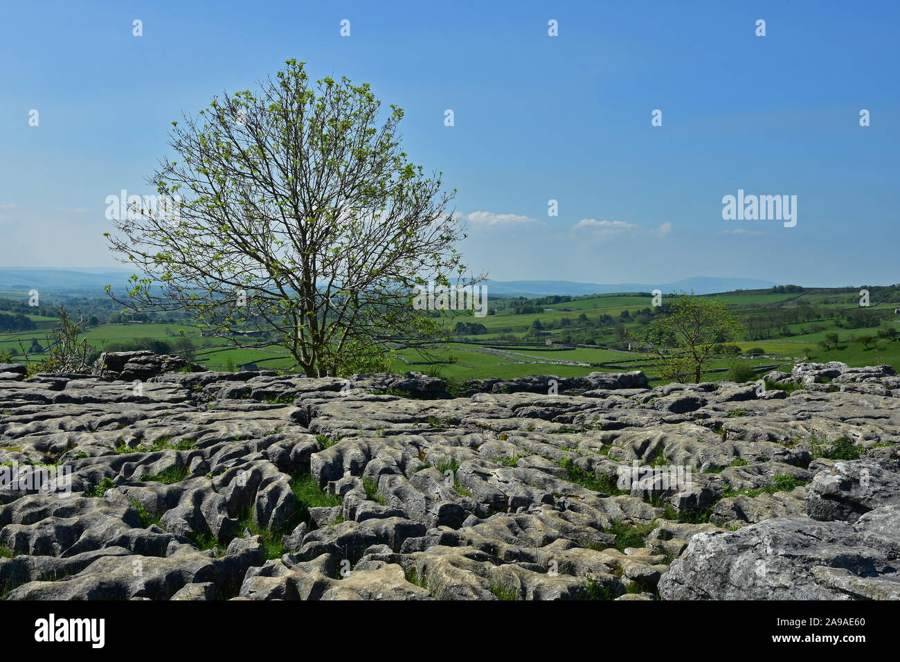 View from top of Malham Cove, Malham, North Yorkshire Stock Photo - Alamy