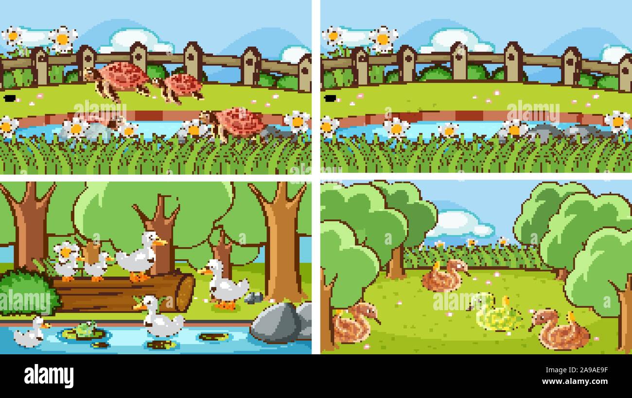Background scenes of animals in the wild illustration Stock Vector ...