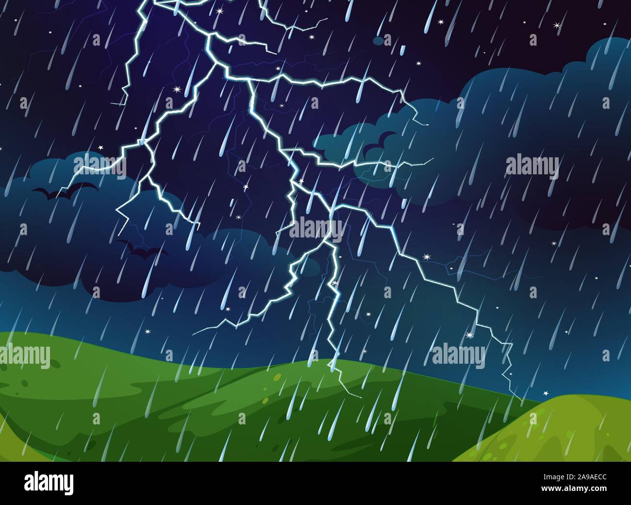 Storm nature outdoor scene illustration Stock Vector Image & Art - Alamy
