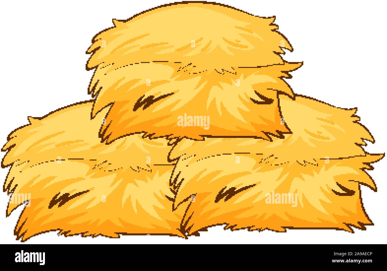 Stack of hay on white background illustration Stock Vector Image & Art ...