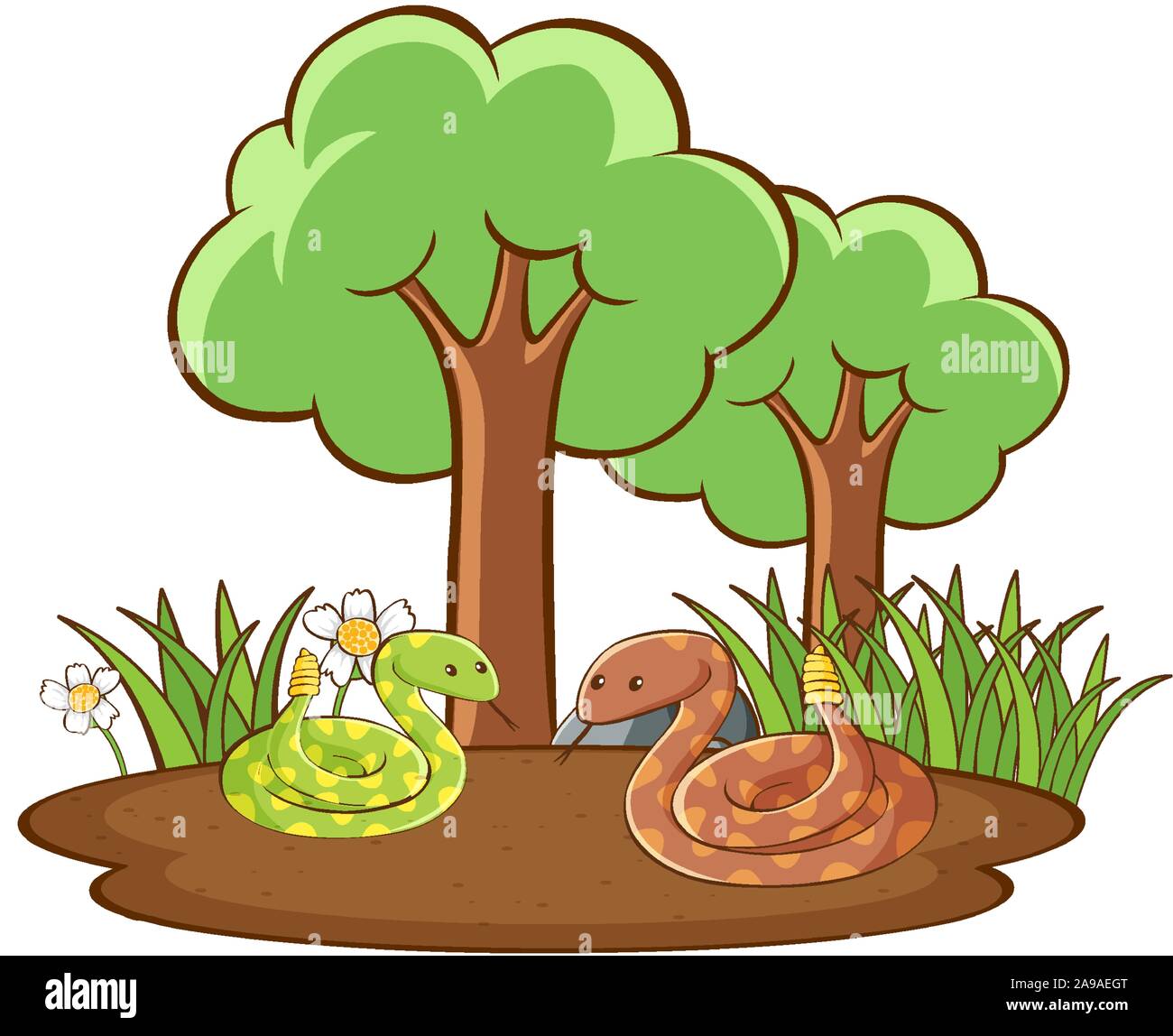 Snakes on the ground Stock Vector Images - Alamy
