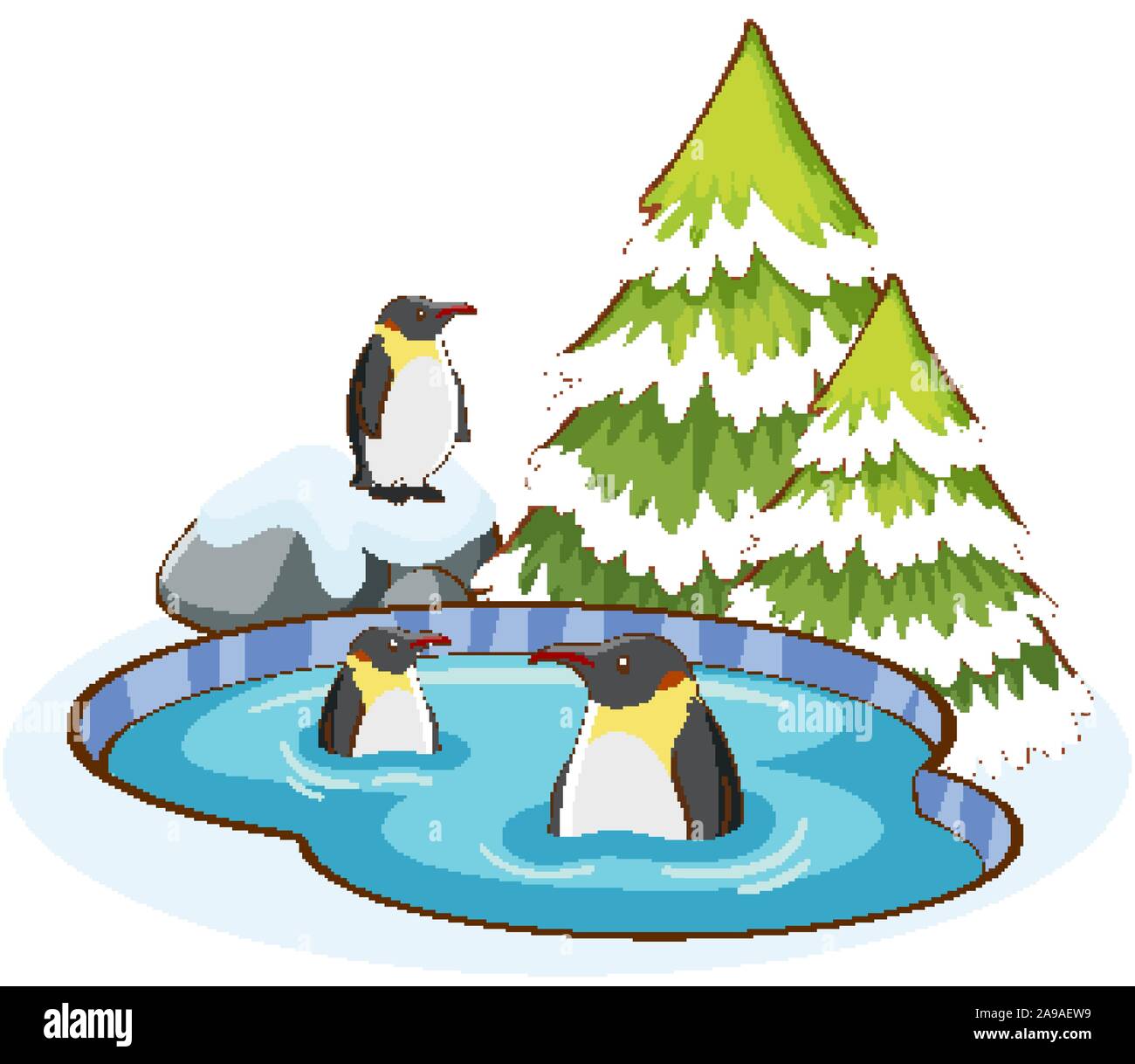 Pond in winter Cut Out Stock Images & Pictures - Alamy
