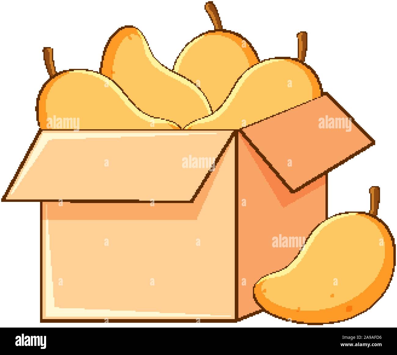 Box of mangoes on white background illustration Stock Vector Image ...