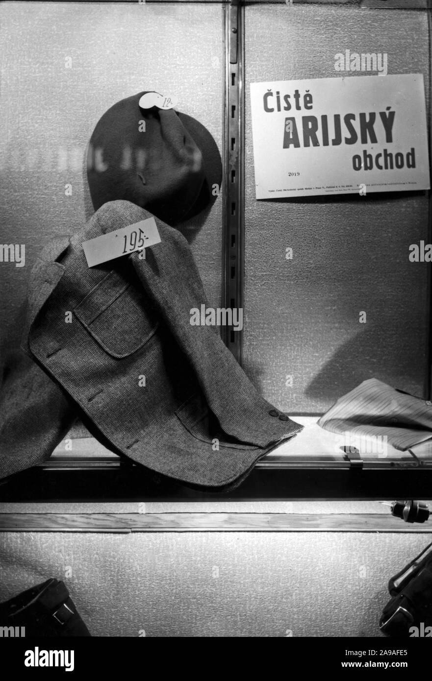 Goods in the window of a fashion store at Prague, 1930s Stock Photo - Alamy