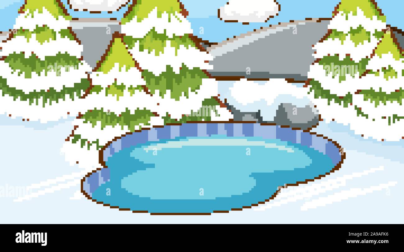 Ice garden pond Stock Vector Images - Alamy