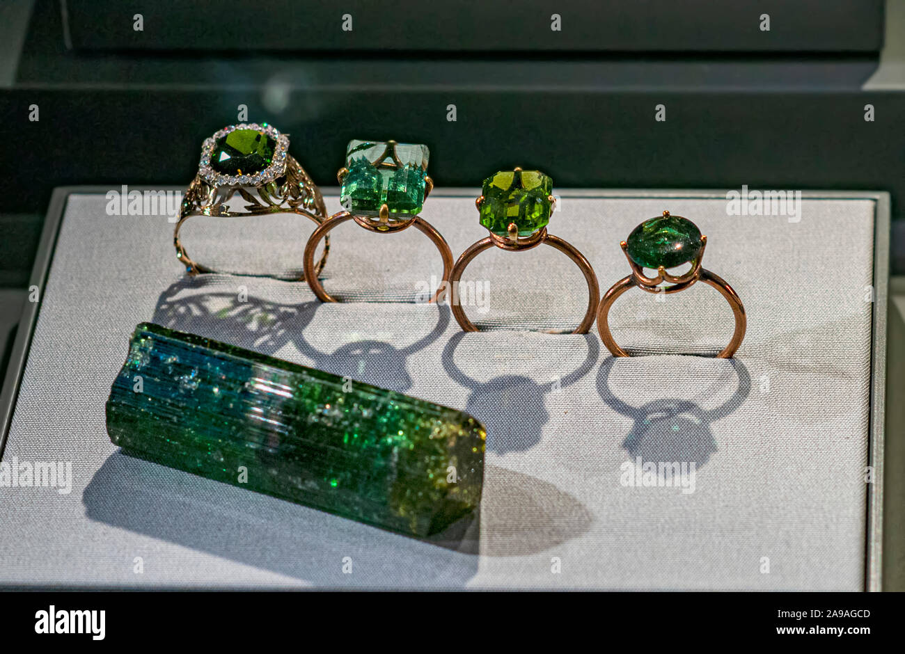 Tourmaline Mineral and jewellery. Tourmaline is a crystalline boron ...