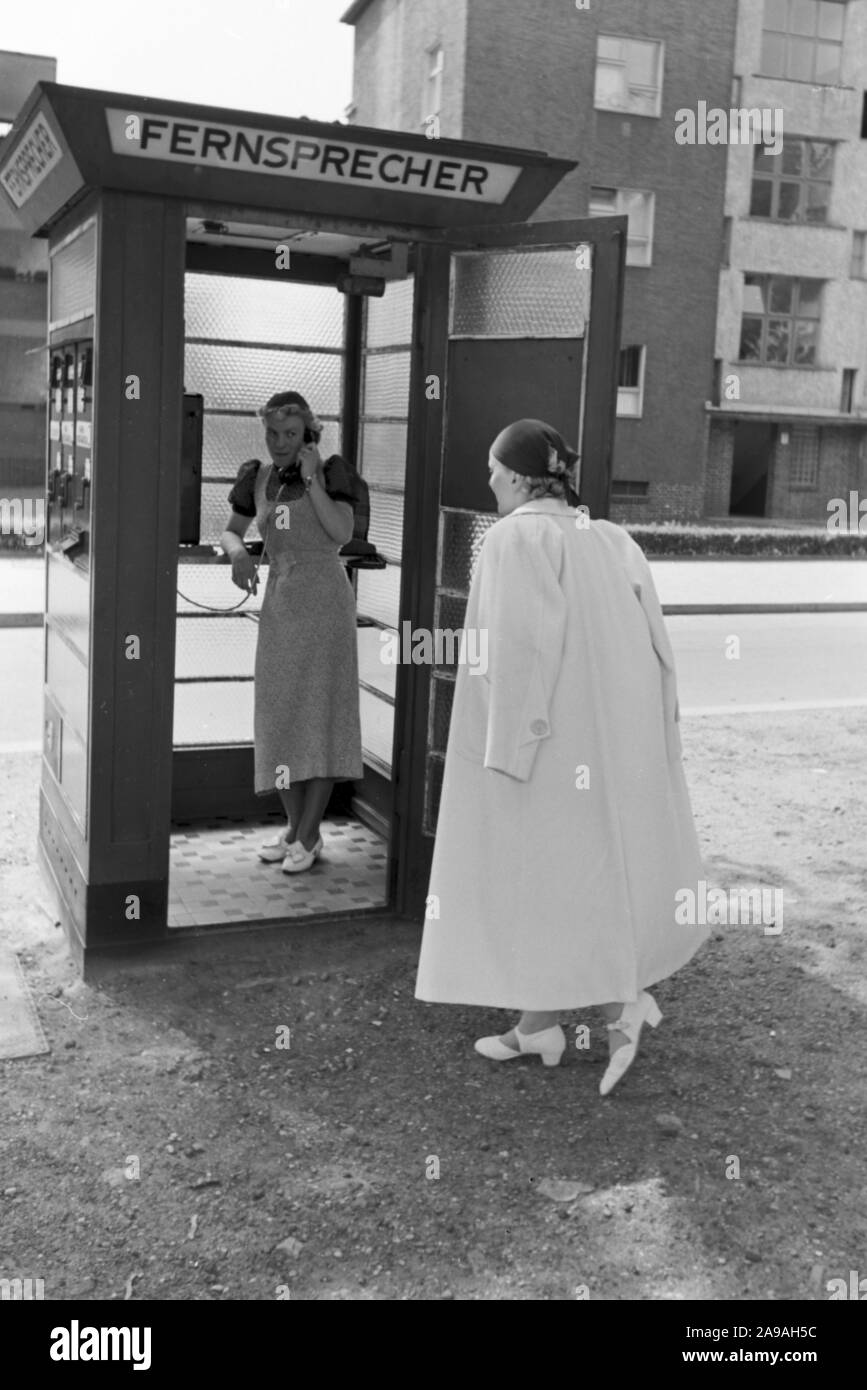 German telephone booth Black and White Stock Photos & Images - Alamy