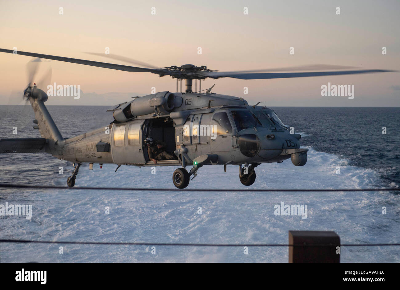 191102-N-DW182-1251 ATLANTIC OCEAN (Nov. 2, 2019) An MH-60S Seahawk ...