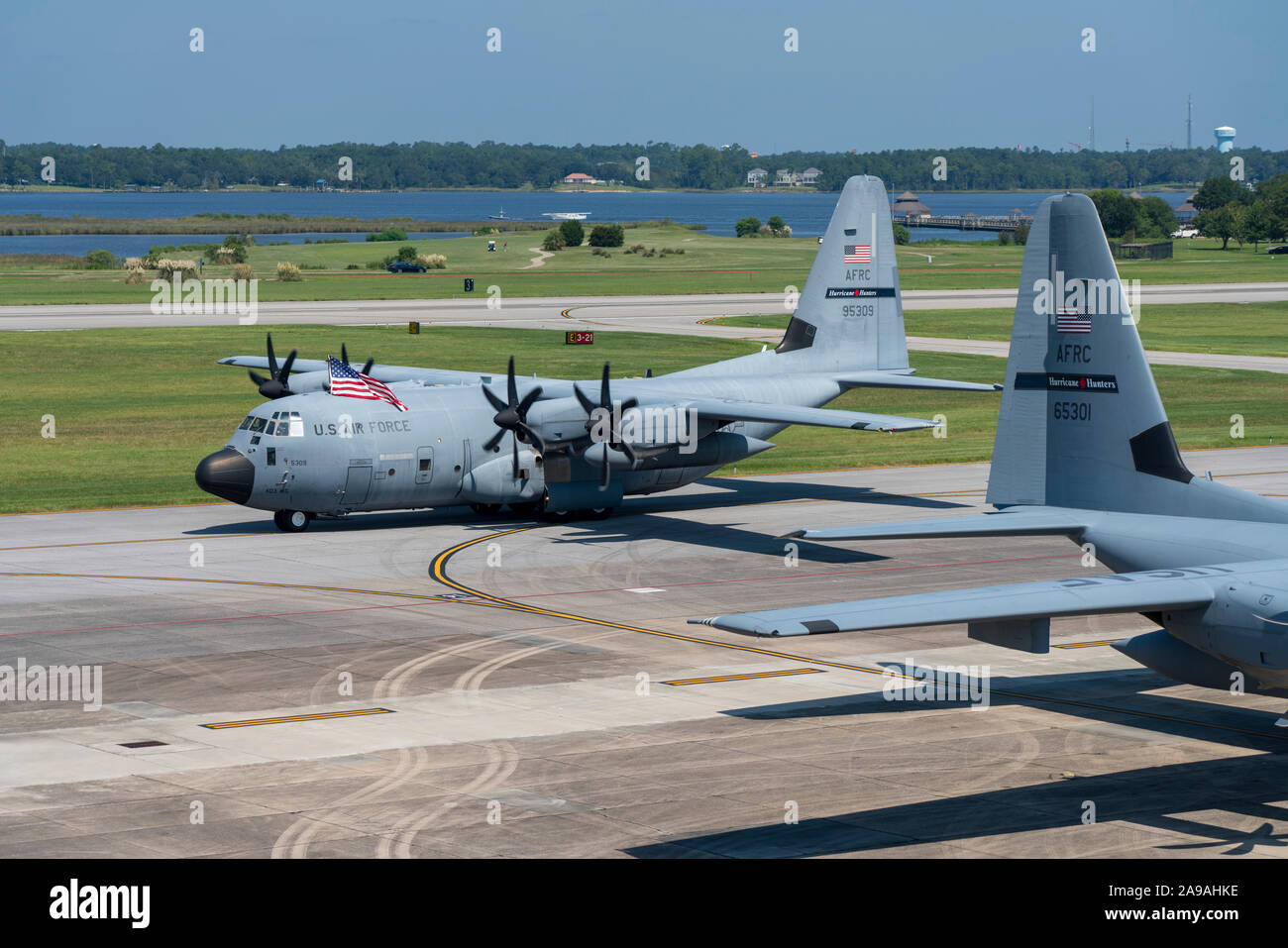 A WC-130J Super Hercules aircraft from the 53rd Weather Reconnaissance ...