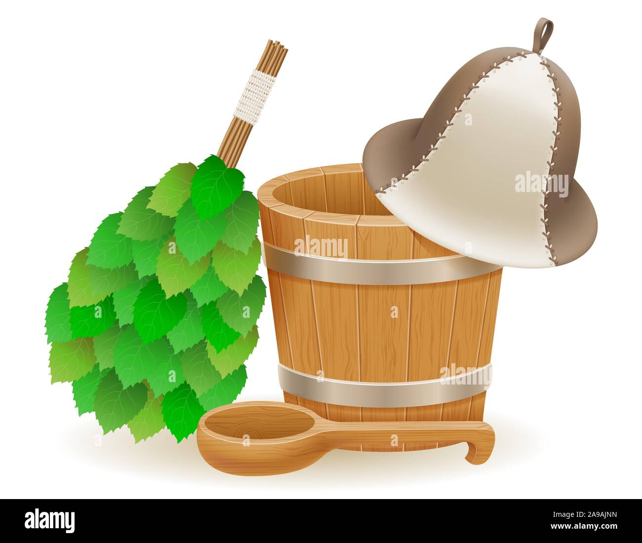accessories for steam bath or sauna vector illustration isolated on ...