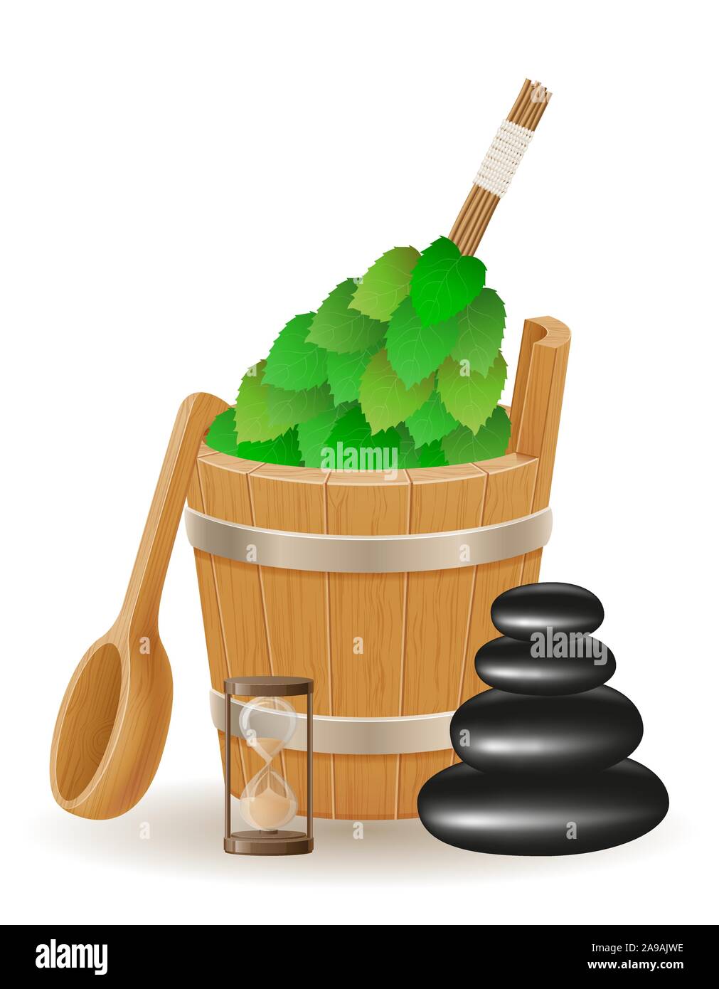 accessories for steam bath or sauna vector illustration isolated on ...