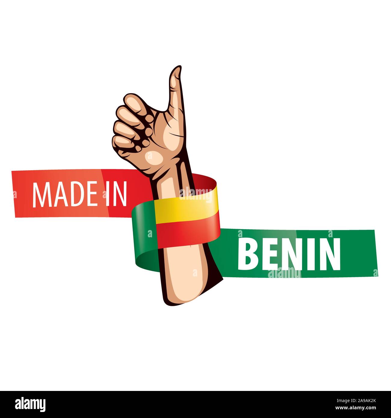Benin flag, vector illustration on a white background Stock Vector ...