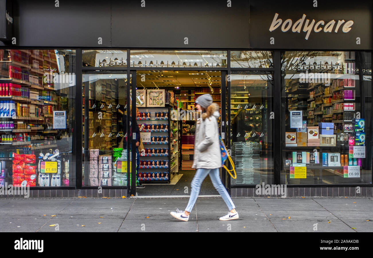 Woman passing BODYCARE Shop in Chapel Street, Central Business District ...