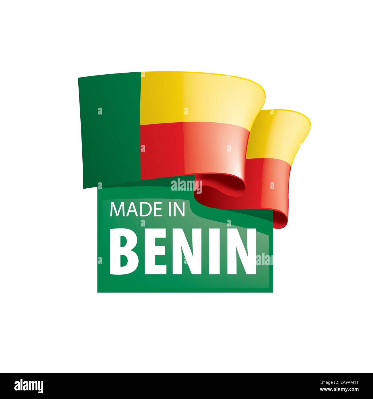 Benin flag, vector illustration on a white background Stock Vector ...