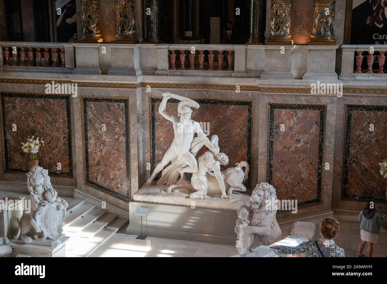 Interior of the Kunsthistorisches Museum Vienna, Austria. Marble ...