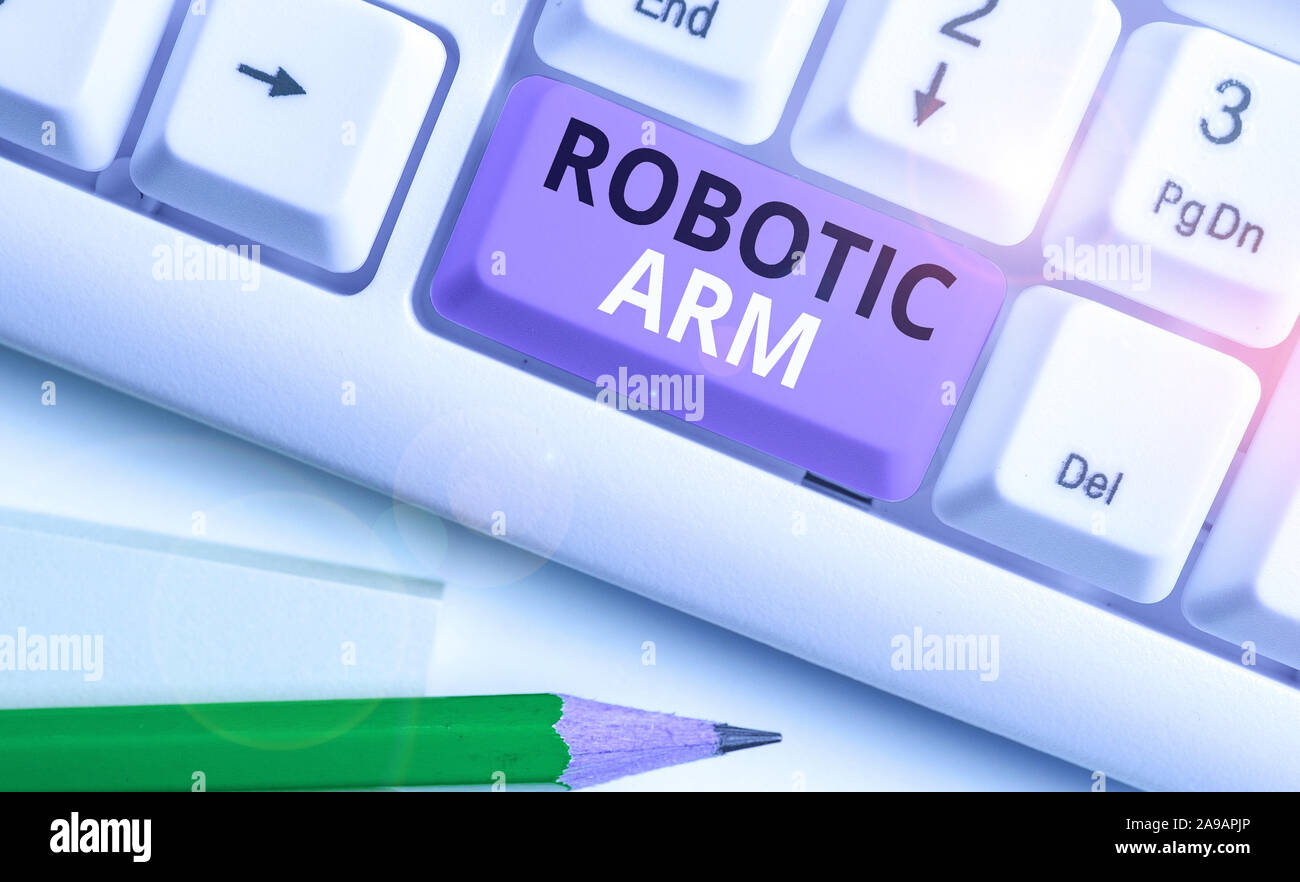 Handwriting text Robotic Arm. Conceptual photo programmable mechanical ...