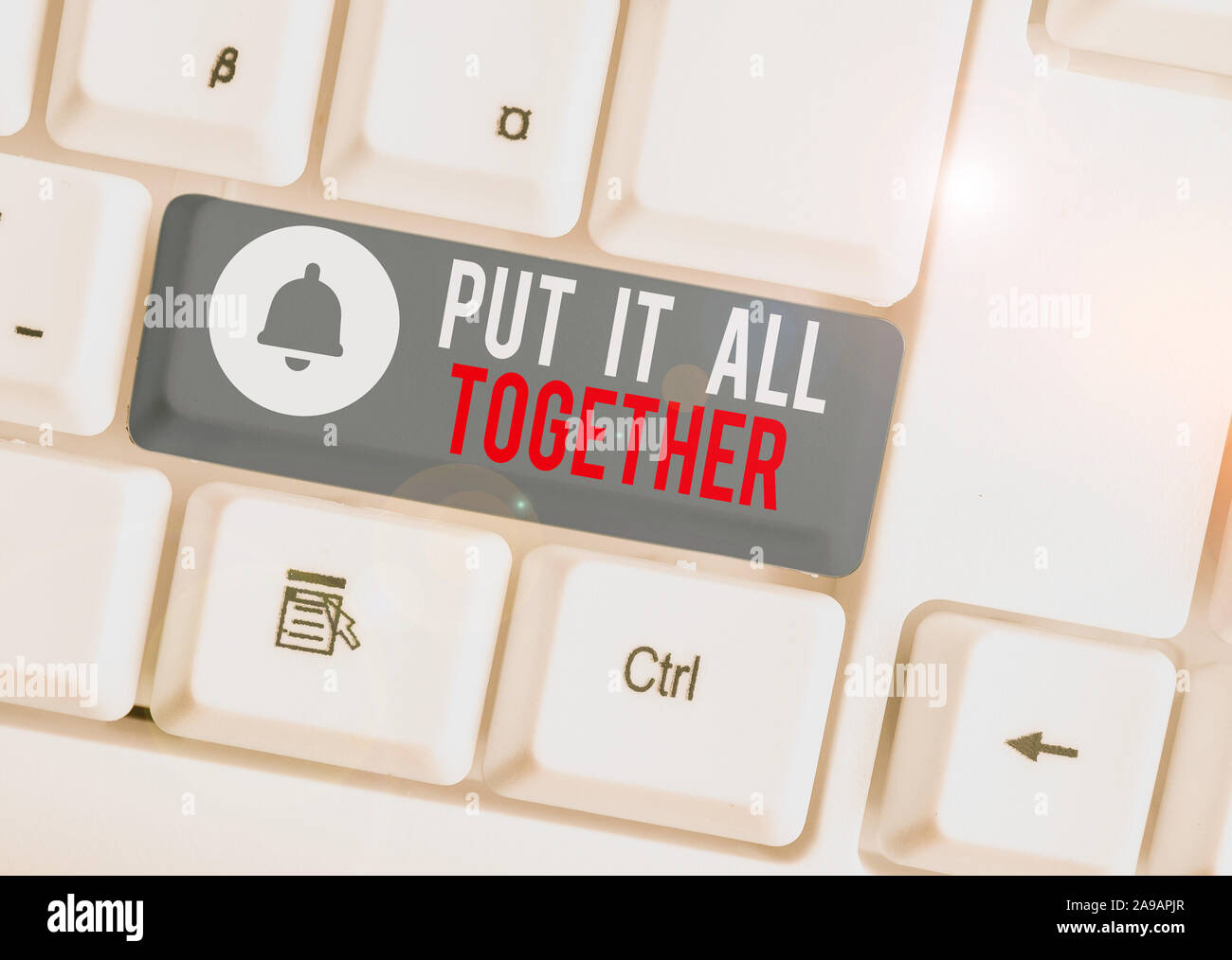 Text sign showing Put It All Together. Business photo text Join ...