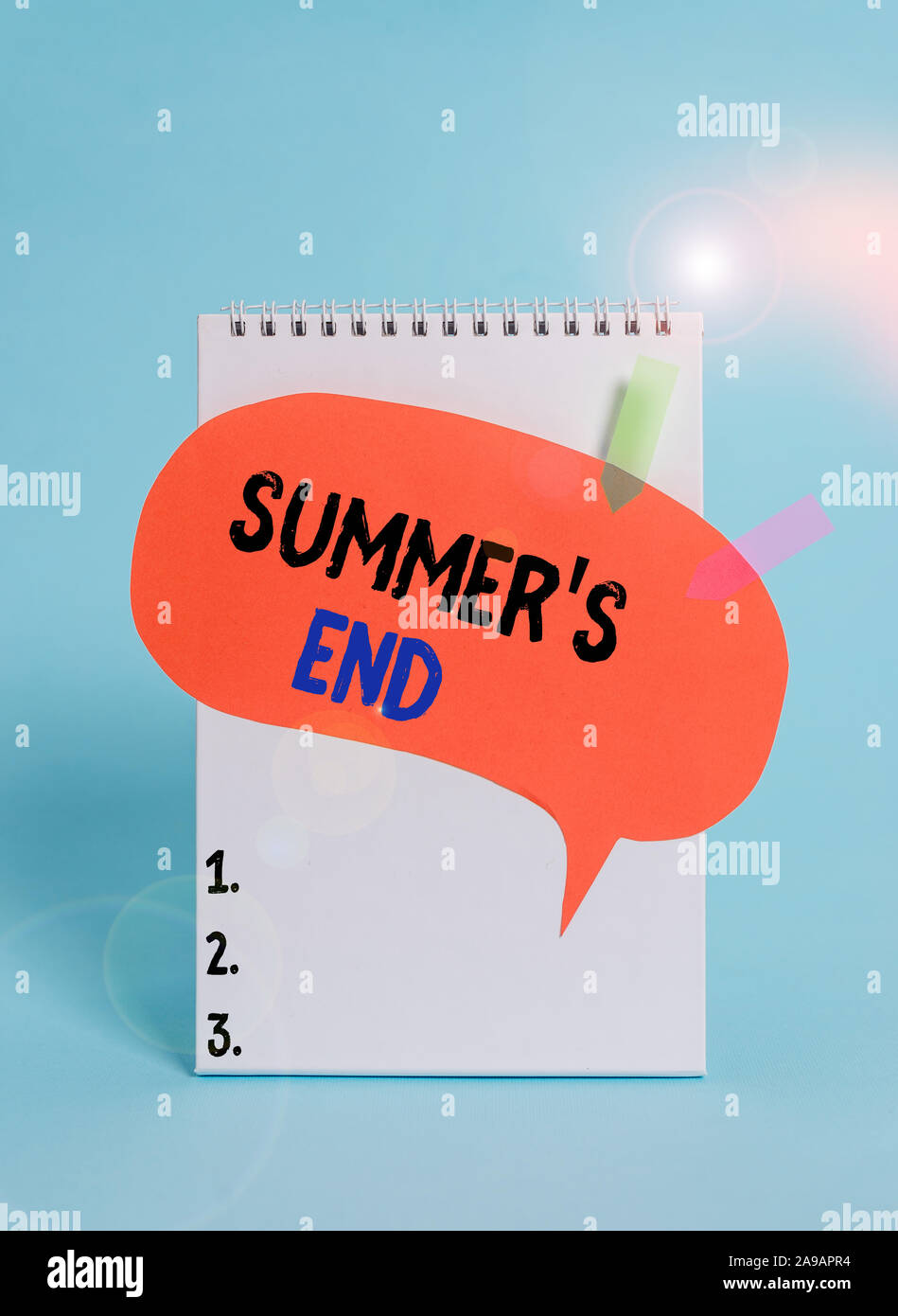 Text sign showing Summer S End. Business photo text End of break good ...