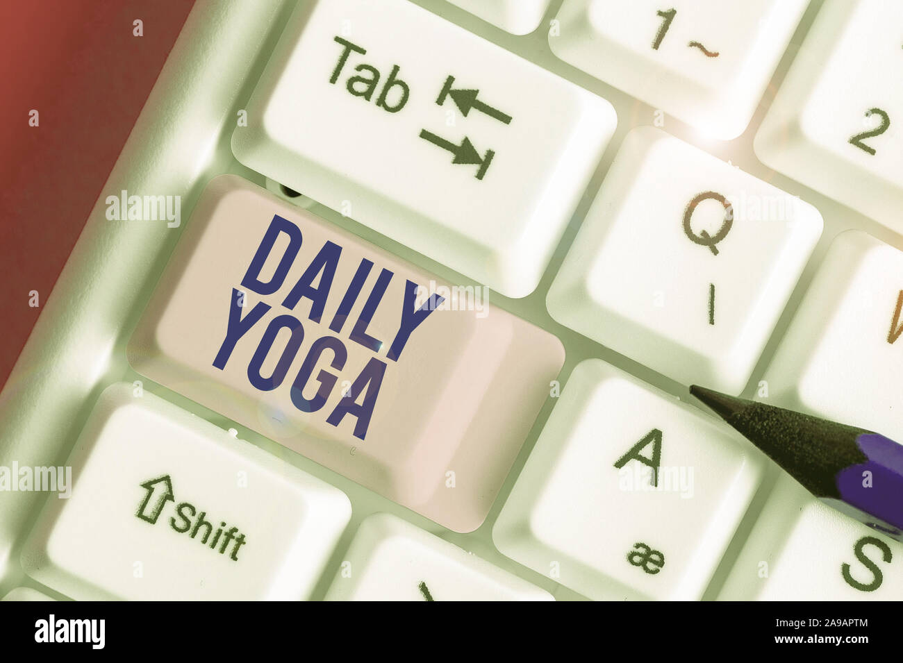 Handwriting text Daily Yoga. Conceptual photo series of Yoga workouts ...