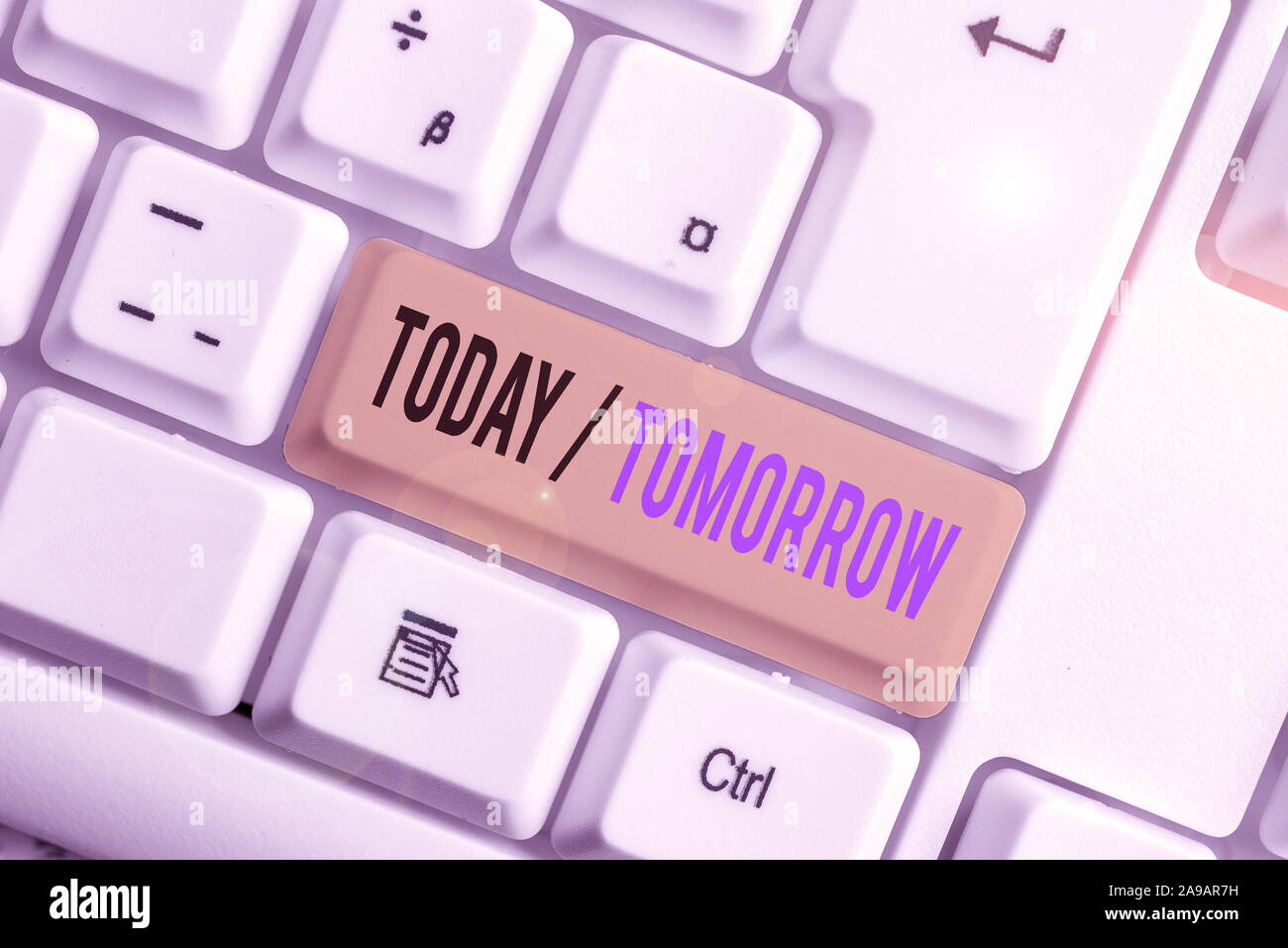 Text sign showing Today Or Tomorrow. Business photo text What is ...