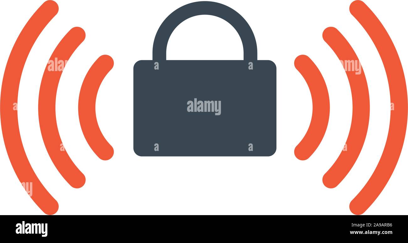 Wireless remote lockunlock system. Lock and wifi symbol for devices ...