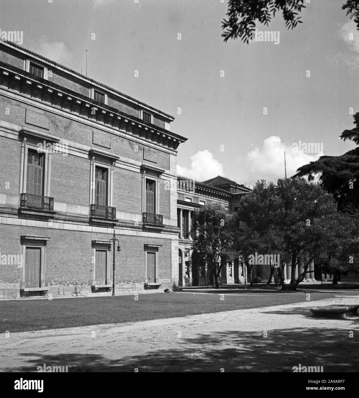 Near the entrance to the Prado museum at Madrid, Spain 1930s Stock ...