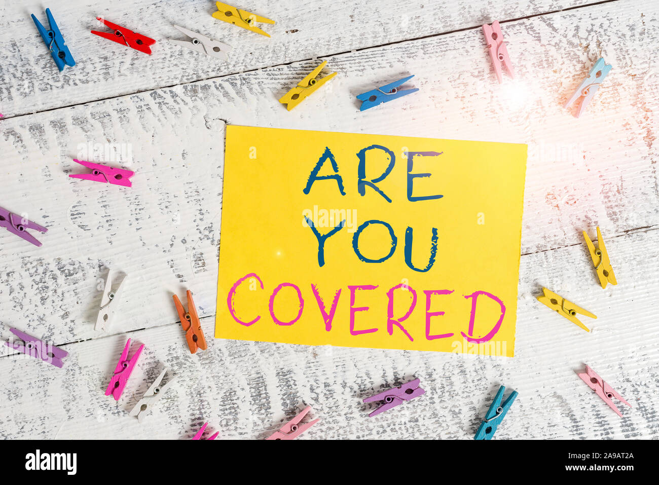 Conceptual hand writing showing Are You Covered. Concept meaning Asking ...