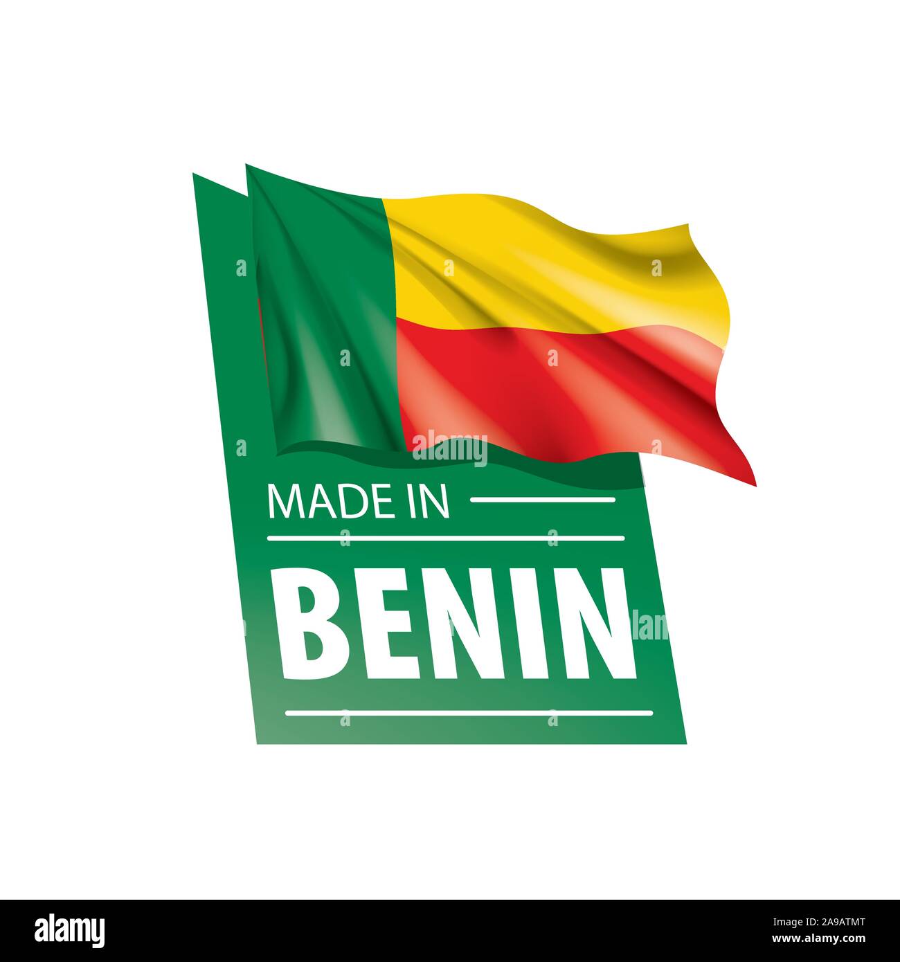 Benin flag, vector illustration on a white background Stock Vector ...