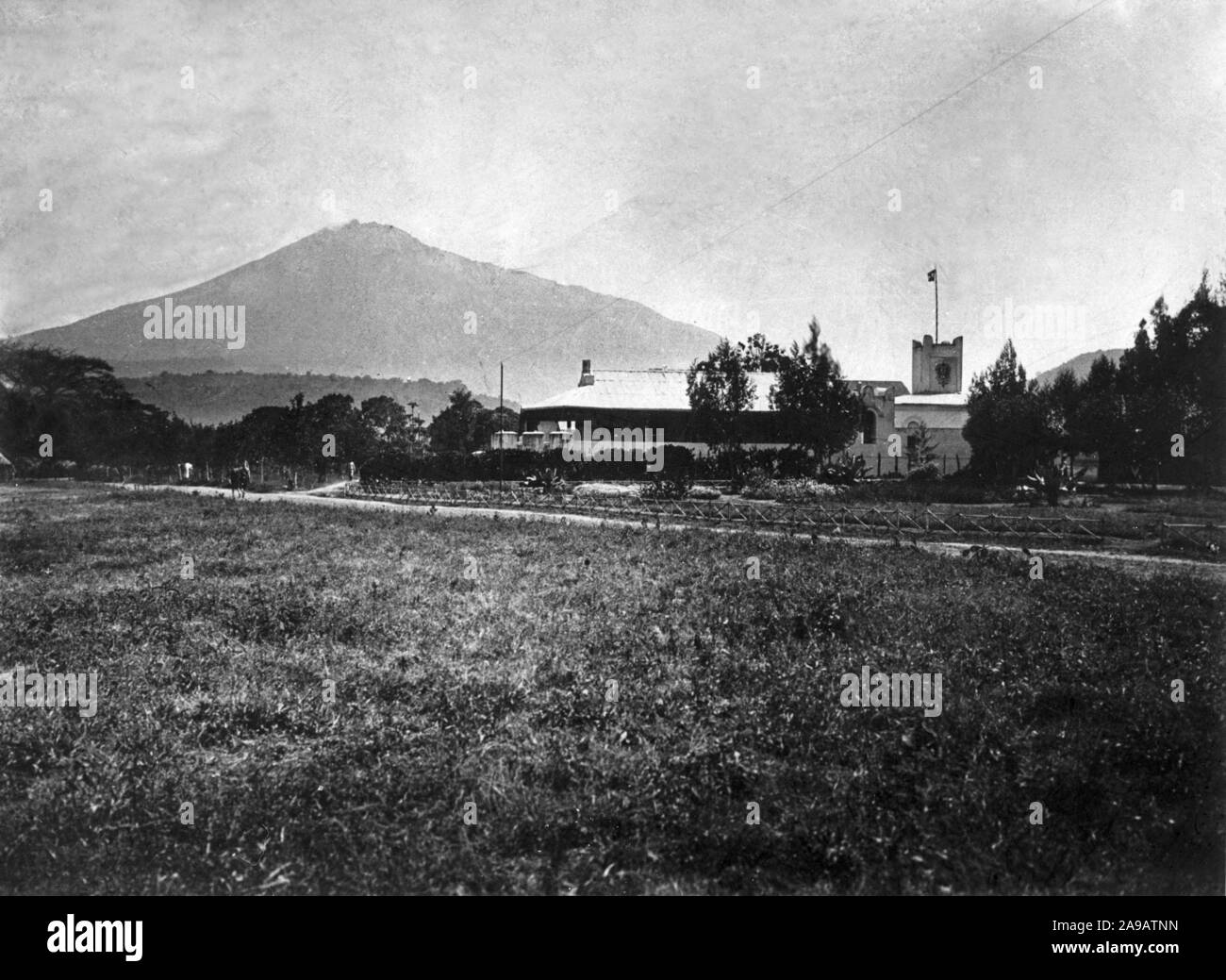 German barracks with mountain range in the background, German East ...