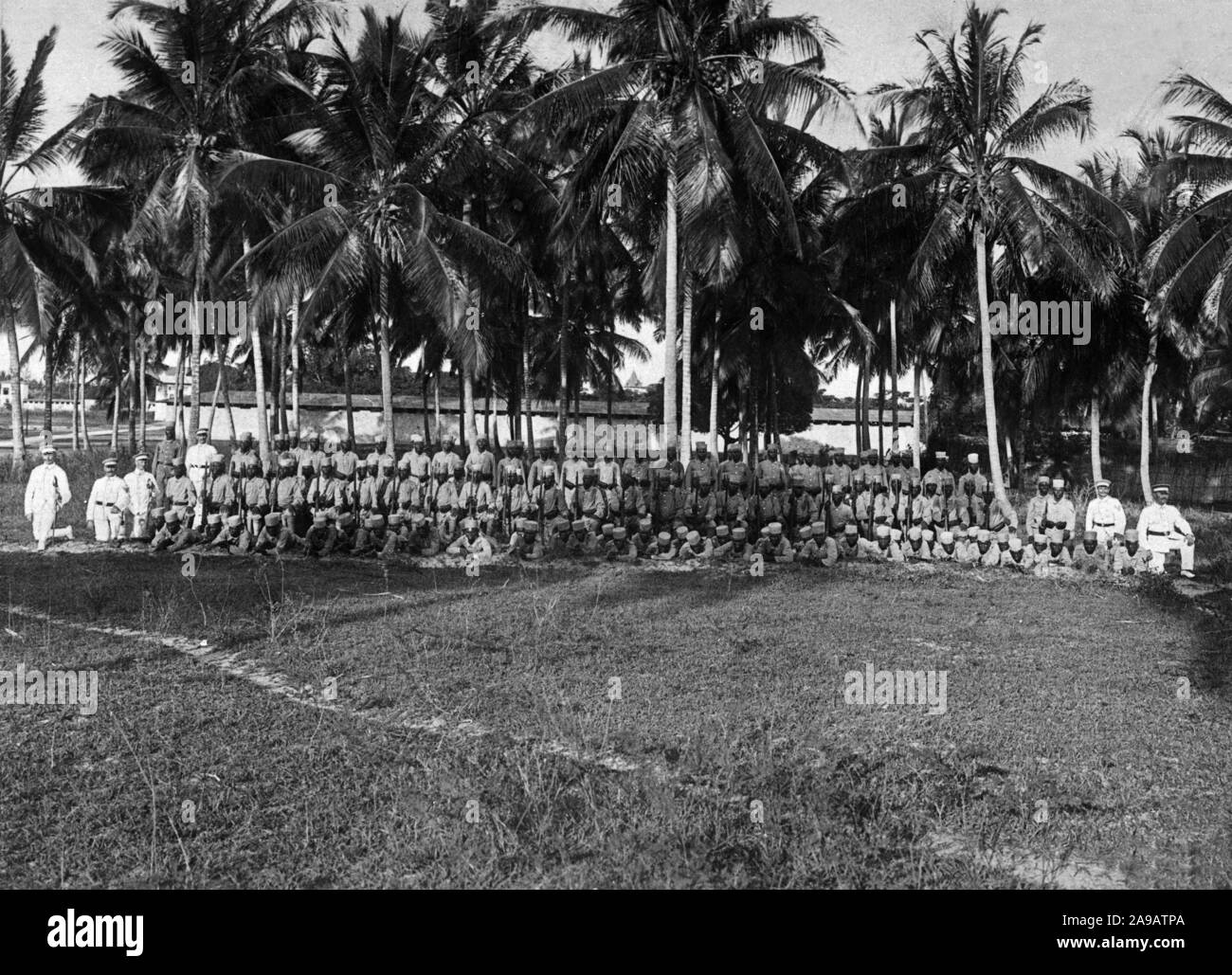 German commanders with the African Askari patrol, German East Africa ...