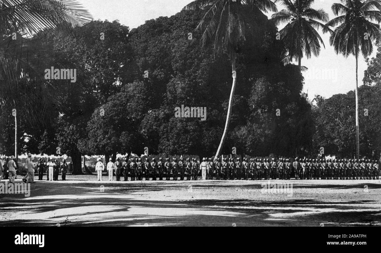 German commanders with the African Askari patrol, German East Africa ...