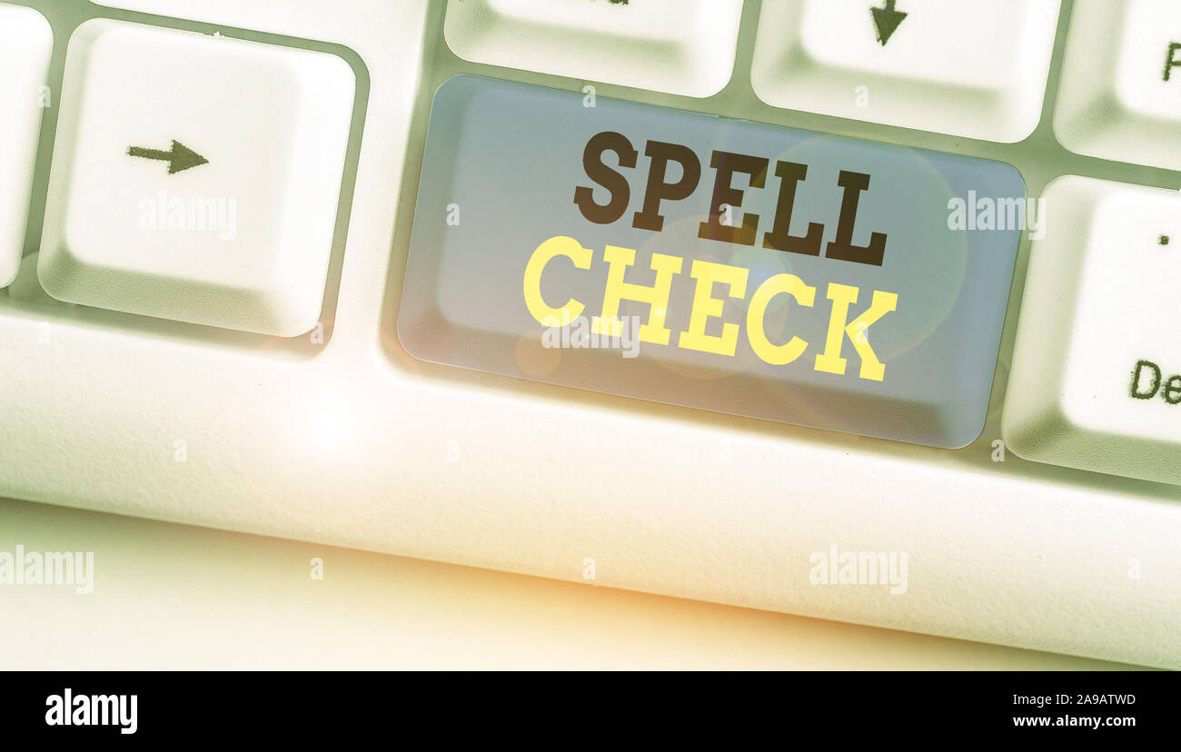 Handwriting text writing Spell Check. Conceptual photo to use a computer program to find and ...