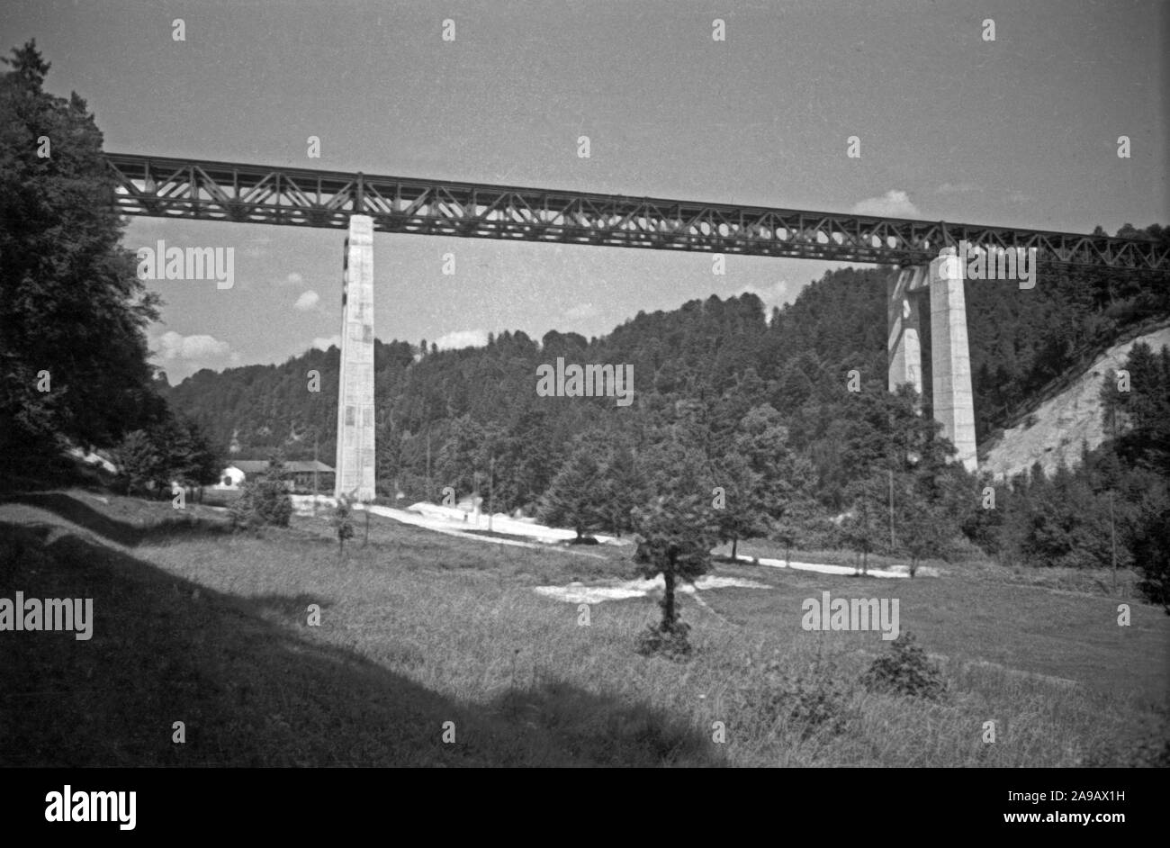 New built after war railway bridge, Germany 1940s Stock Photo - Alamy