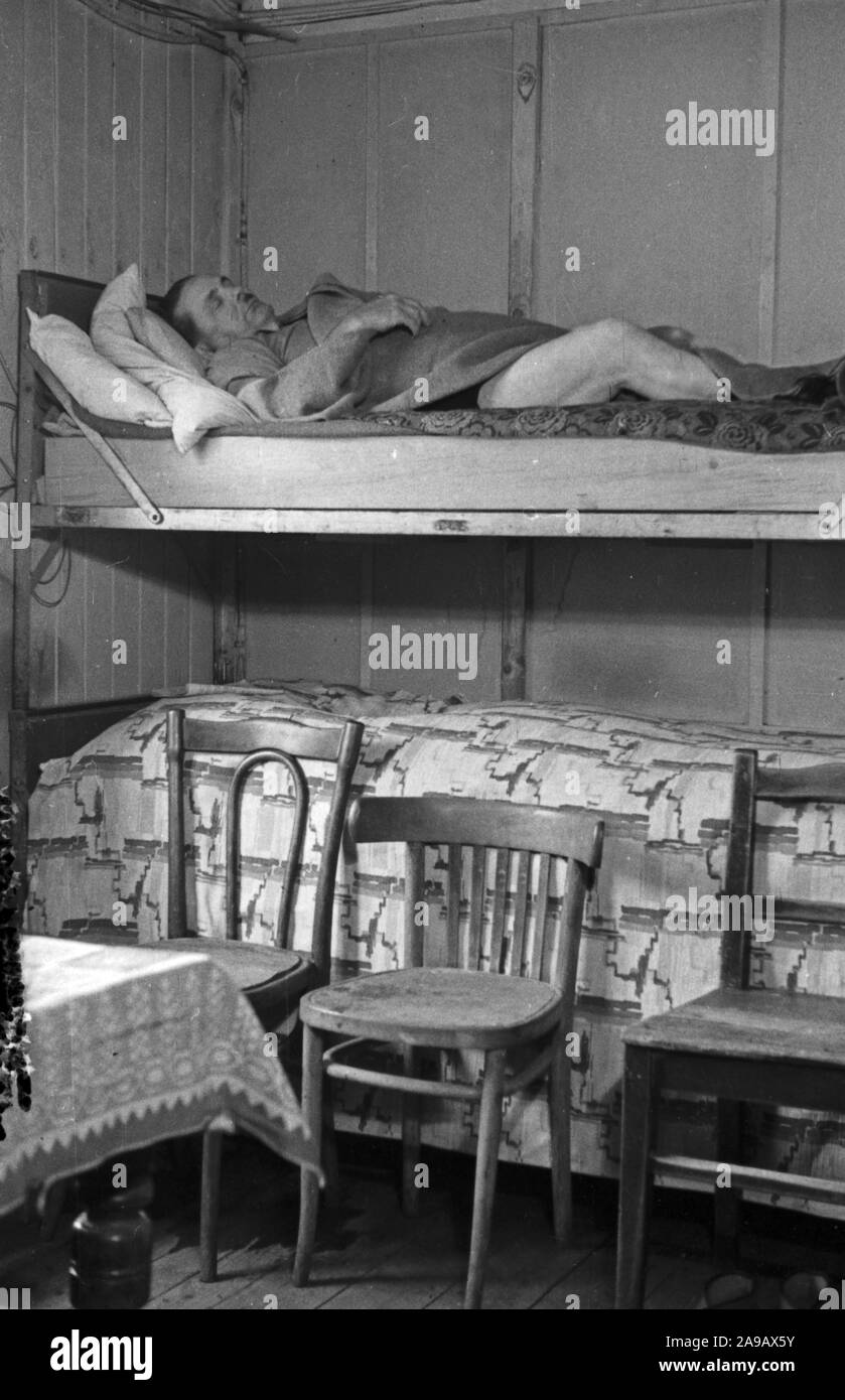 Man in bed asleep Black and White Stock Photos & Images - Alamy