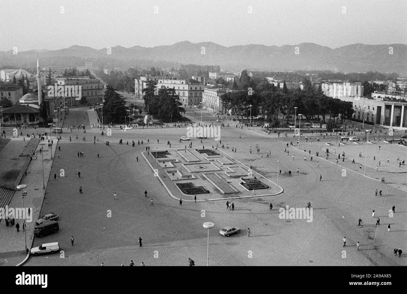 Tirana skanderbeg square Black and White Stock Photos & Images - Alamy